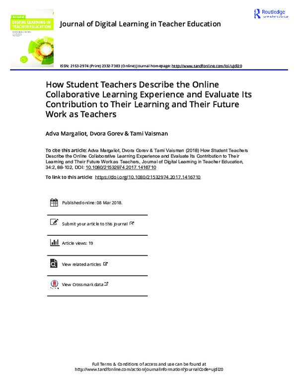 (PDF) How Student Teachers Describe the Online Collaborative Learning ...