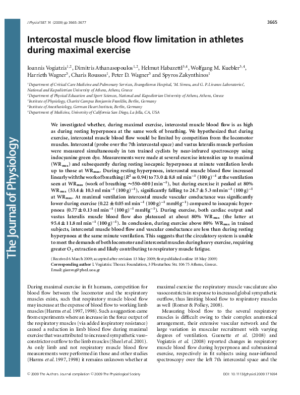 (PDF) Intercostal muscle blood flow limitation in athletes during ...