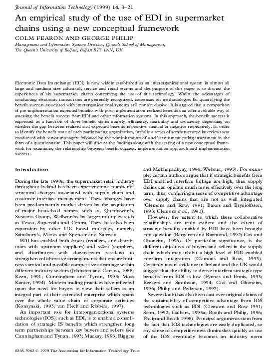 (PDF) An empirical study of the use of EDI in supermarket chains using ...