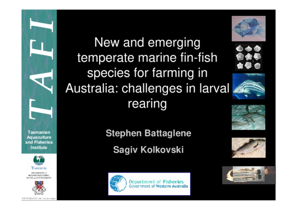 (PDF) A review of new and emerging temperate marine fin-fish species ...