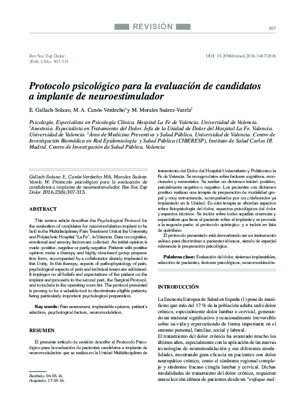 (PDF) Protocolo Psicológico Para La Evaluación De Candidatos a Implante ...