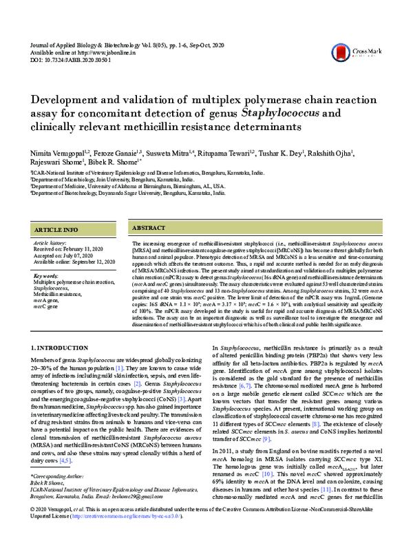 (PDF) Development and validation of multiplex polymerase chain reaction ...