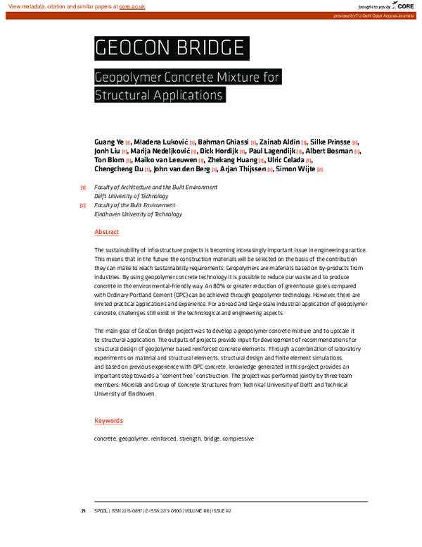 (PDF) Geocon bridge geopolymer concrete mixture for structural applications
