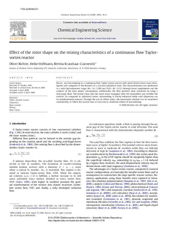 (PDF) Effect of the rotor shape on the mixing characteristics of a ...