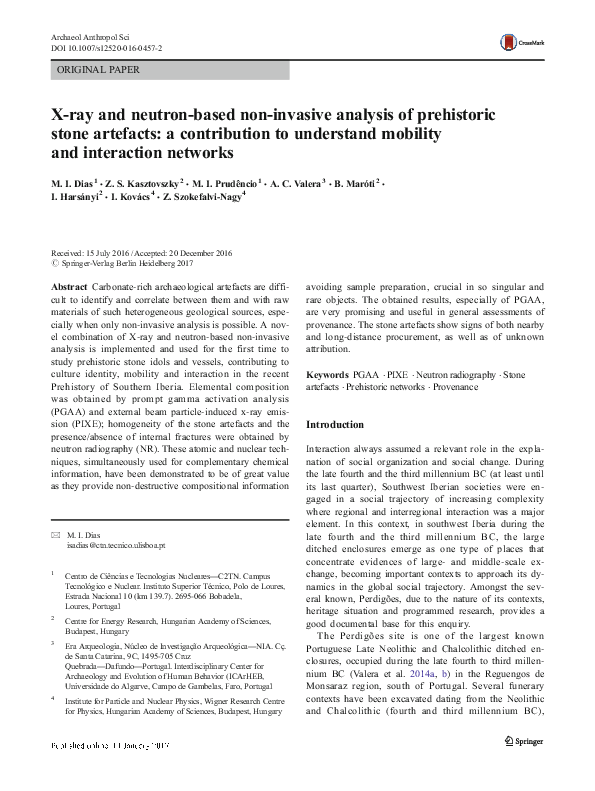 (PDF) X-ray and neutron-based non-invasive analysis of prehistoric ...