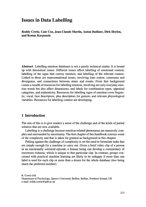 (PDF) Issues in Data Labelling