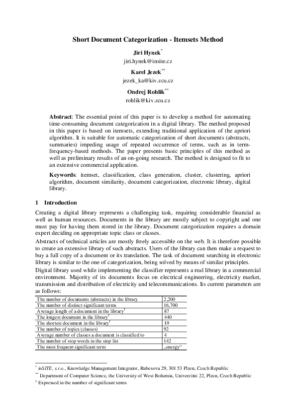 Pdf Automating Short Document Categorization