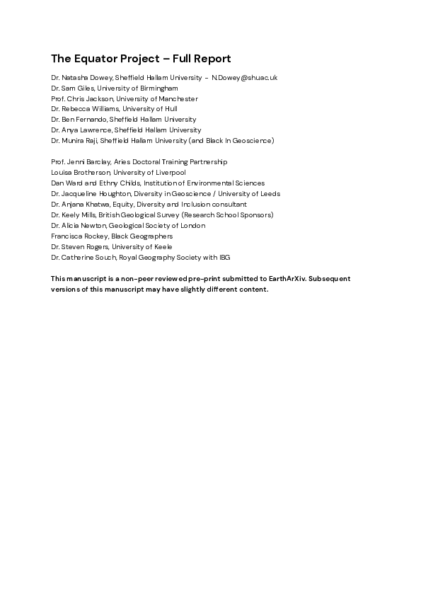 (PDF) The Equator Project