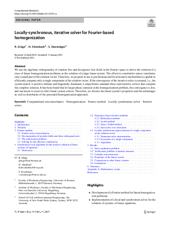 Pdf Locally Synchronous Iterative Solver For Fourier Based Homogenization Holm Altenbach 0083