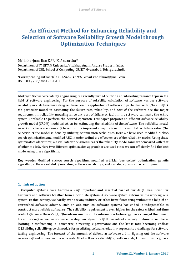 (PDF) An Efficient Method for Enhancing Reliability and Selection of ...