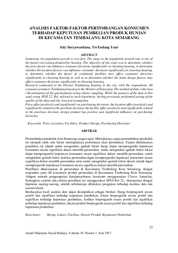 (PDF) Analisis Faktor-Faktor Pertimbangan Konsumen Terhadap Keputusan ...