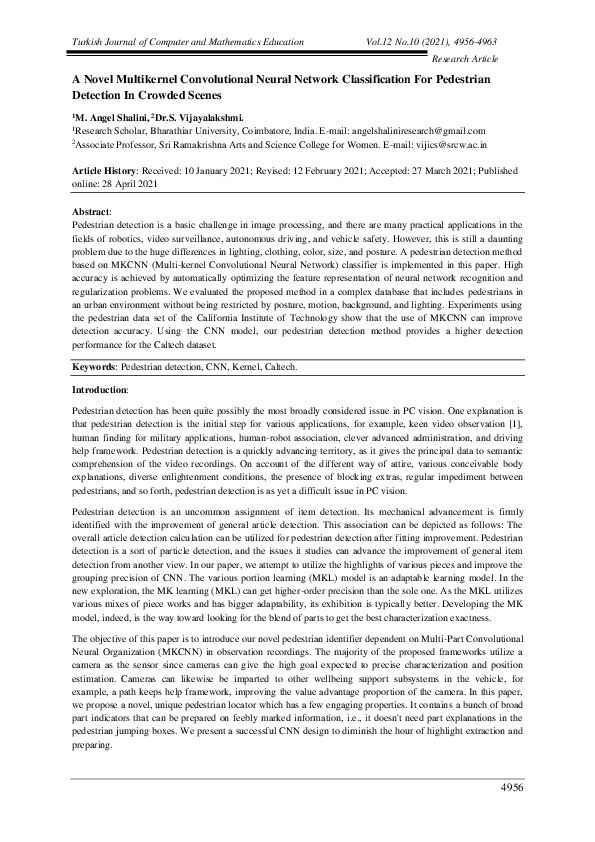 Pdf Mkcnn For Improved Pedestrian Detection