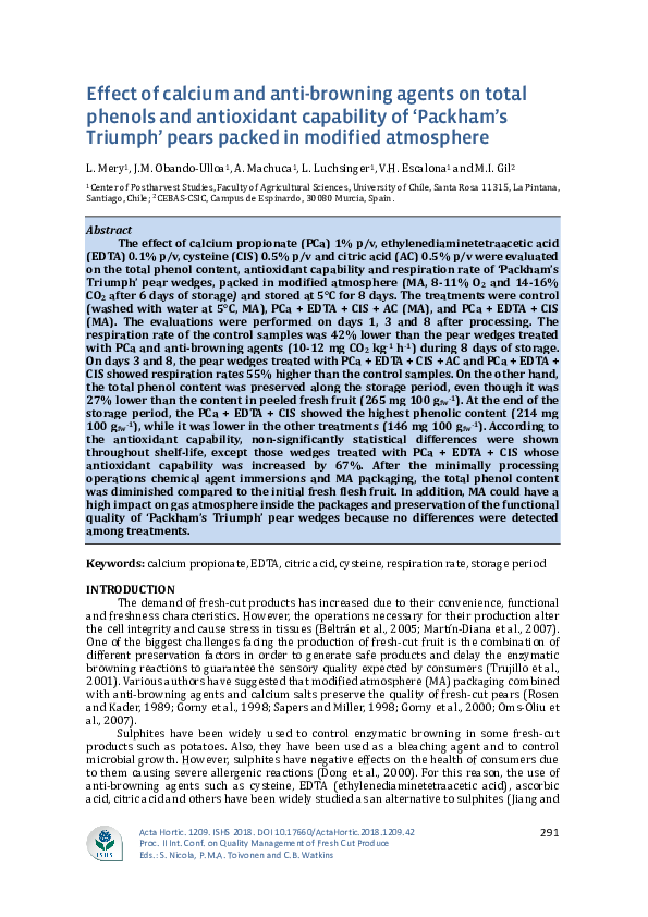 (PDF) Effect of calcium and anti-browning agents on total phenols and ...