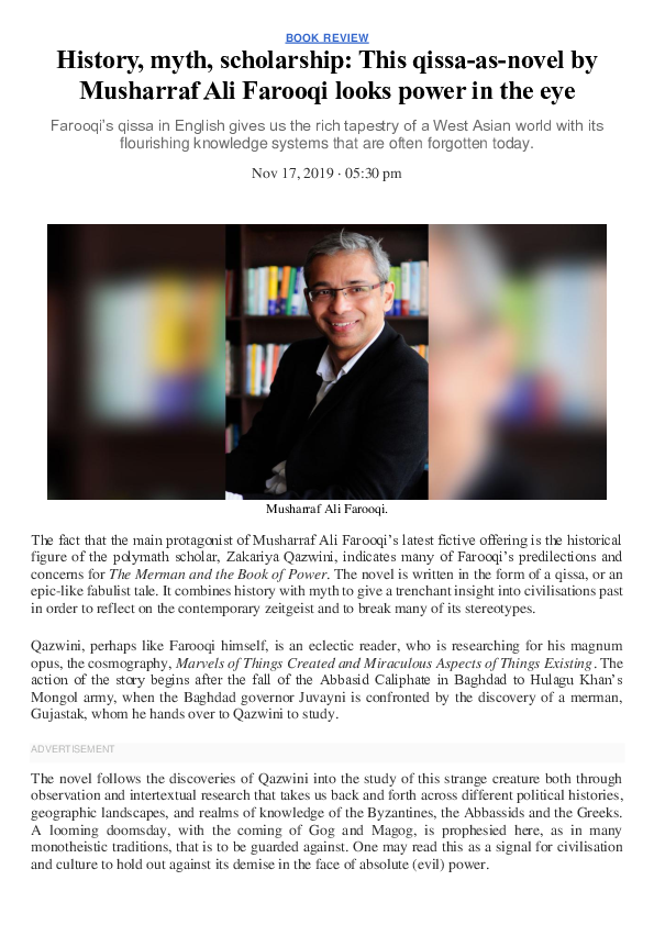 (PDF) History, myth, scholarship: This qissa-as-novel by Musharraf Ali ...