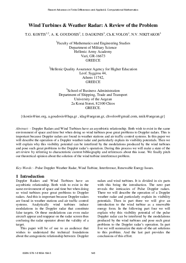 (PDF) Wind Turbines & Weather Radar: A Review of the Problem | Christos ...