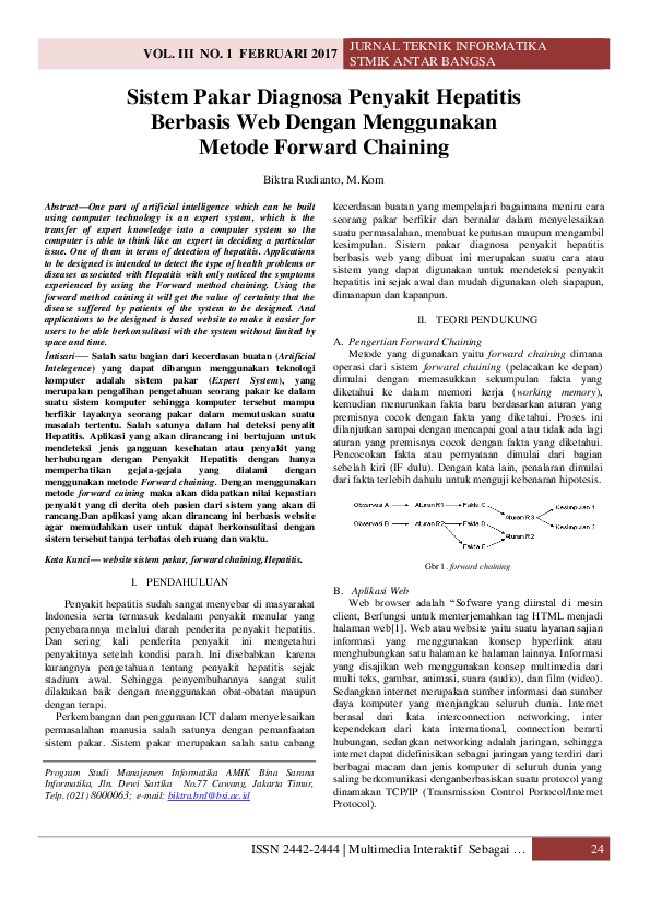 (PDF) Sistem Pakar Diagnosa Penyakit Hepatitis Berbasis Web Dengan Menggunakan Metode Forward ...