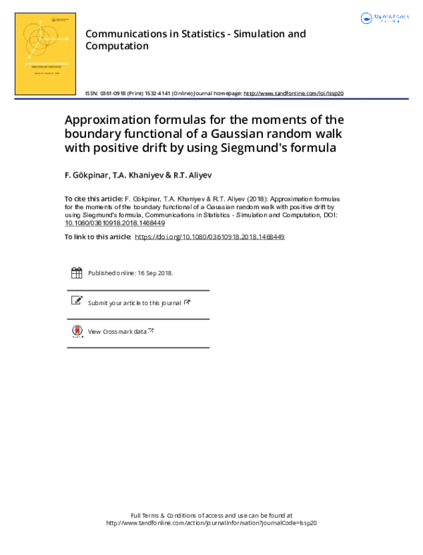 (PDF) Approximation formulas for the moments of the boundary functional ...