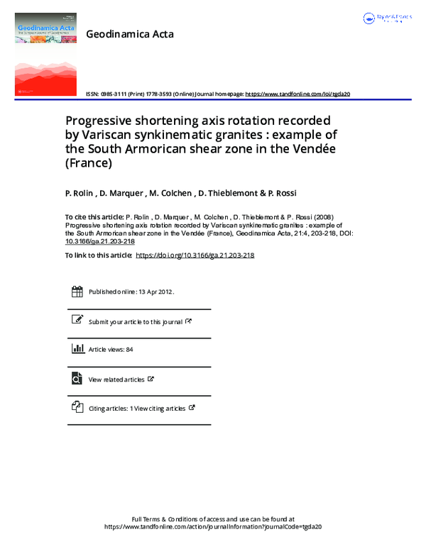 (PDF) Progressive shortening axis rotation recorded by Variscan ...