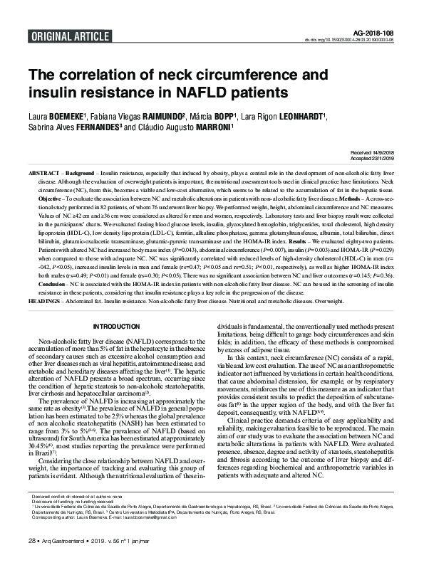 (PDF) The Correlation of Neck Circumference and Insulin Resistance in ...