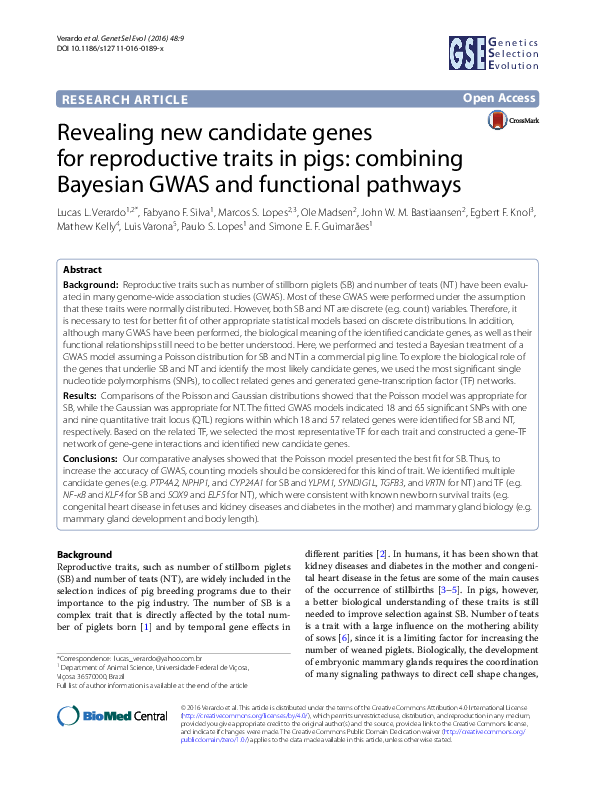 (PDF) Revealing new candidate genes for reproductive traits in pigs ...