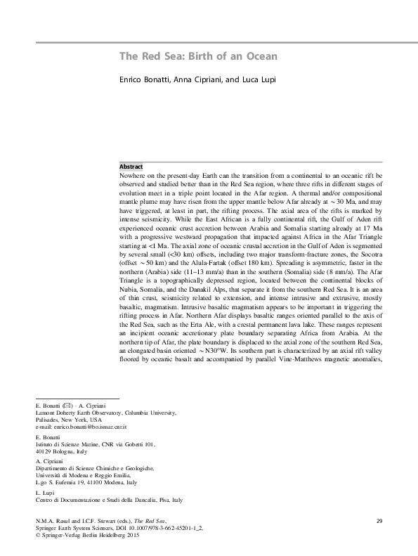(PDF) The Red Sea: Birth of an Ocean