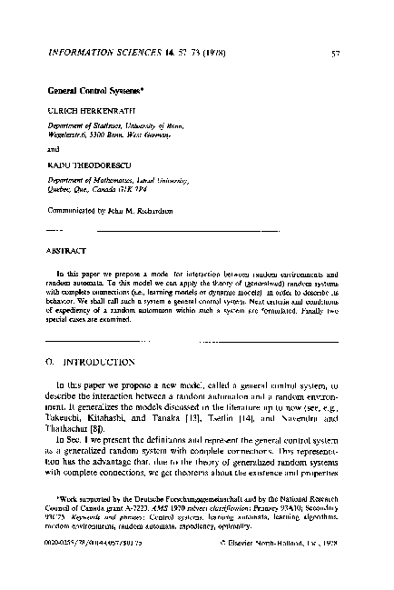 (PDF) General control systems