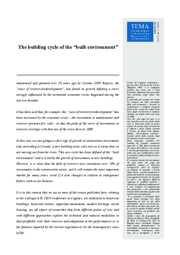 (PDF) The building cycle of the "built environment