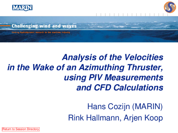 (PDF) Analysis of the Velocities in the Wake of an Azimuthing Thruster, using PIV Measurements ...