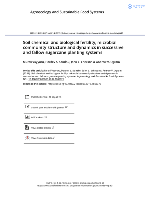 (PDF) Soil chemical and biological fertility, microbial community structure and dynamics in ...