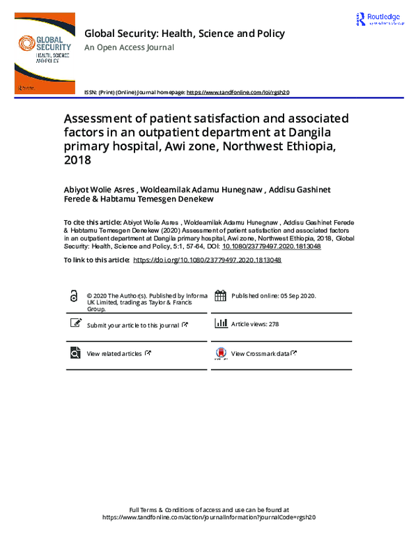 (PDF) Assessment of patient satisfaction and associated factors in an ...