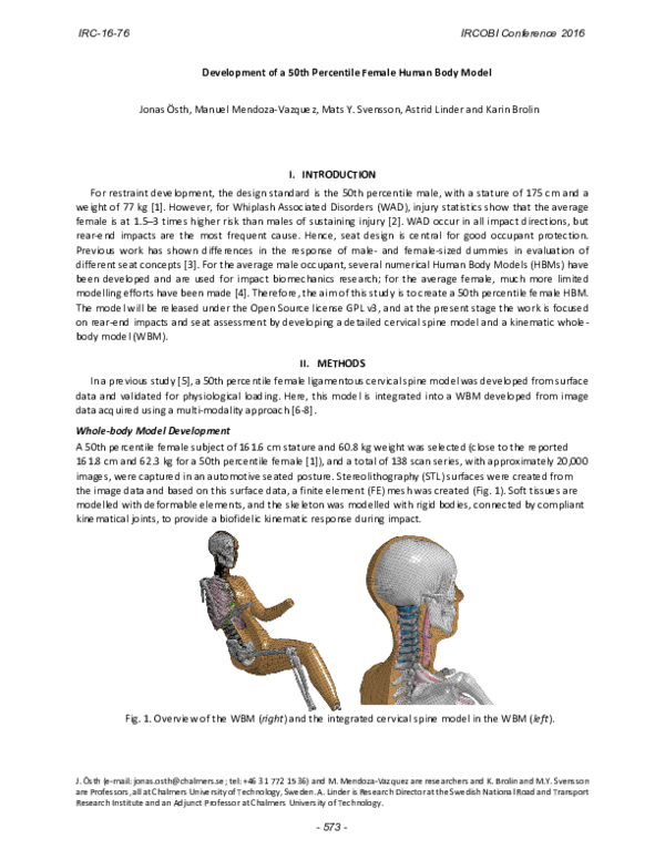 (PDF) Development of a 50th Percentile Female Human Body Model