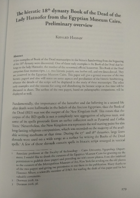 (PDF) The Hieratic 18th dynasty Book of the Dead of the Lady Hatnofer ...