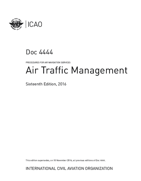 (PDF) ICAO Doc4444 Pans Atm 16thEdition 2016 OPSGROUP