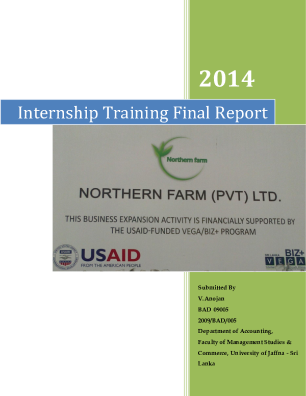 (PDF) Internship Training Final Report