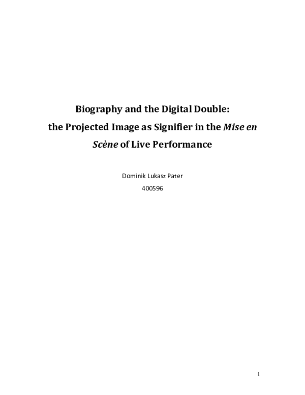 (PDF) Biography and the digital double: the projected image as ...