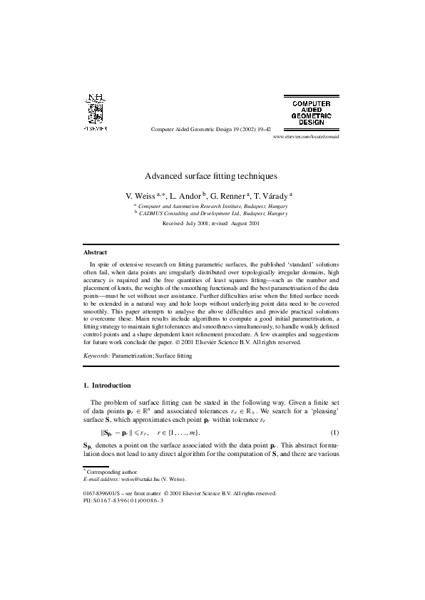 (PDF) Advanced surface fitting techniques