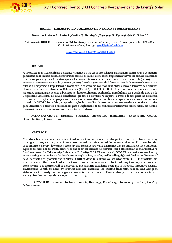 (PDF) Bioref – Laboratório Colaborativo Para as Biorrefinarias