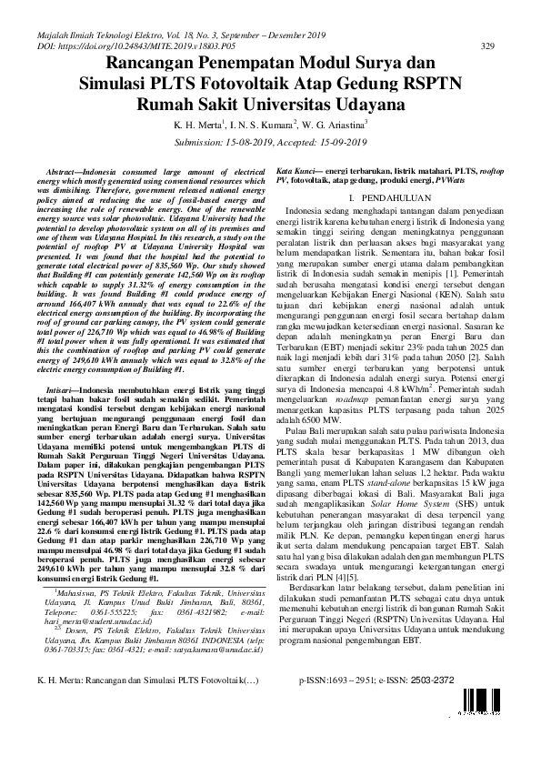 (PDF) Rancangan Penempatan Modul Surya dan Simulasi PLTS Fotovoltaik ...