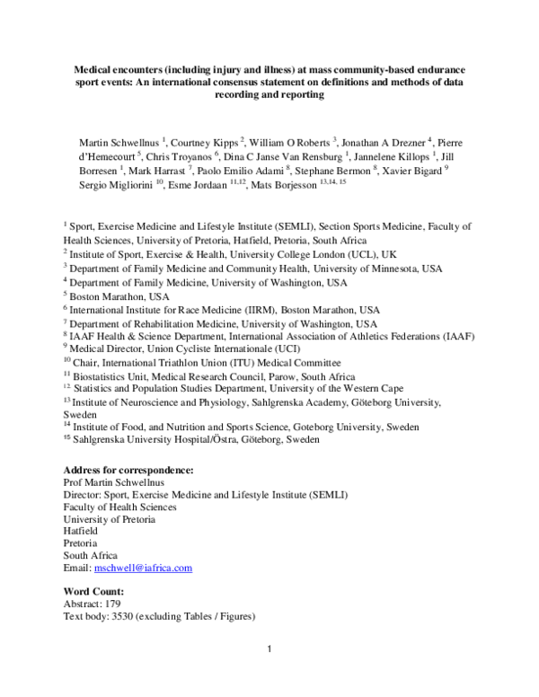 (PDF) Medical encounters (including injury and illness) at mass ...