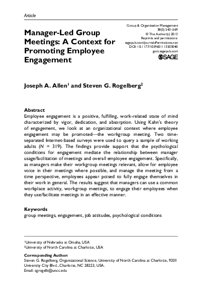 (PDF) Manager-Led Group Meetings