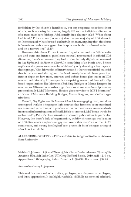 (PDF) Life and Times of John Pierce Hawley: Mormon Ulysses of the ...