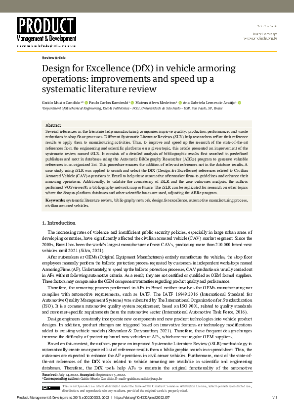 (PDF) Design for Excellence (DfX) in vehicle armoring operations ...