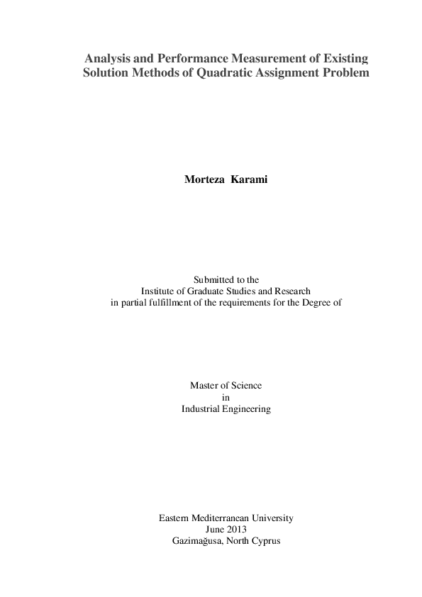 (PDF) Analysis and performance measurement of existing solution methods ...