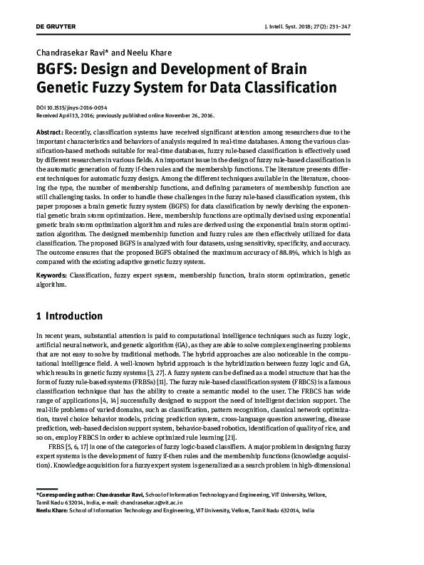 (PDF) BGFS: Design and Development of Brain Genetic Fuzzy System for ...
