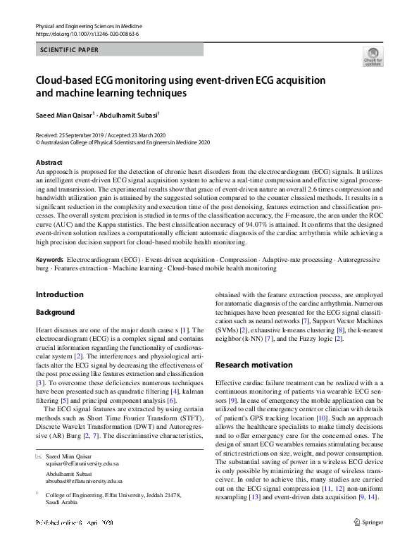 (PDF) Cloud-based ECG monitoring using event-driven ECG acquisition and ...