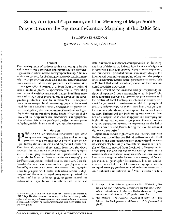 (PDF) State, Territorial Expansion, and the Meaning of Maps: Some Perspectives on the Eighteenth ...