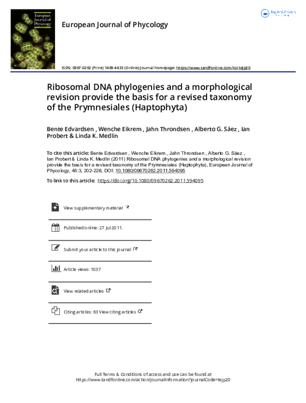 (PDF) Ribosomal DNA phylogenies and a morphological revision provide ...