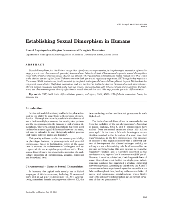(PDF) Establishing sexual dimorphism in humans