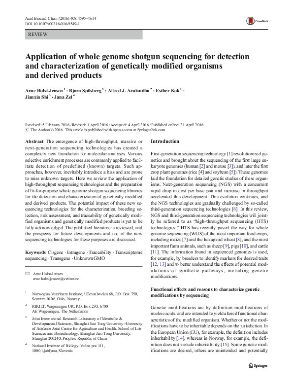 (PDF) Application of whole genome shotgun sequencing for detection and ...