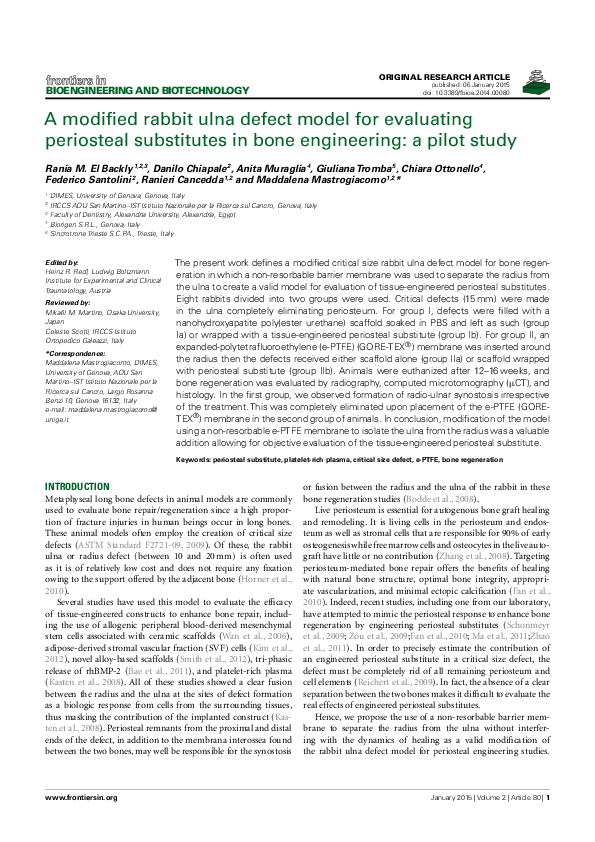 (PDF) A modified rabbit ulna defect model for evaluating periosteal ...
